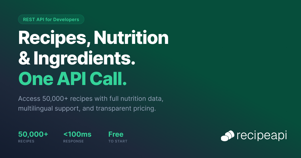 Recipe API - Simple Recipe REST API for Developers